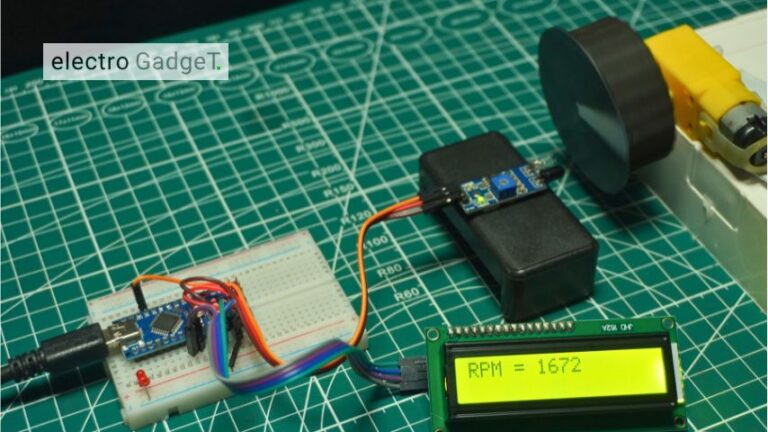 Digital RPM Meter Using Arduino & IR Sensor - Circuit Diagrams